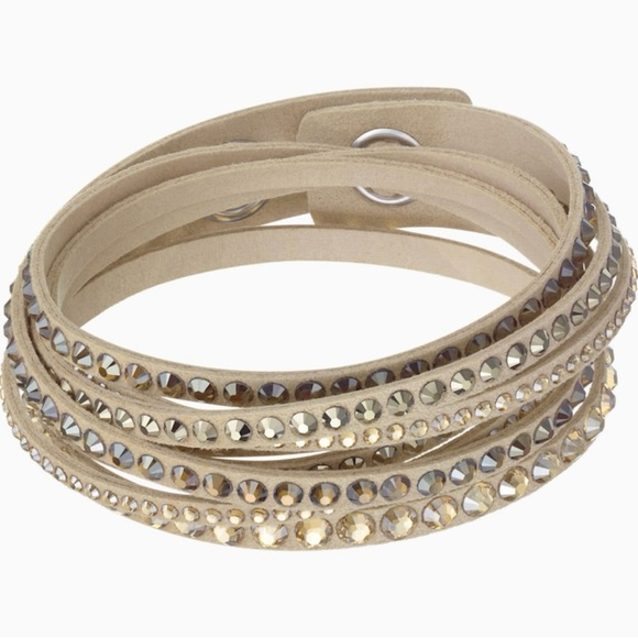 Swarovski | Jewelry | Swarovski Beige Slake Deluxe Wrap Bracelet | Poshmark